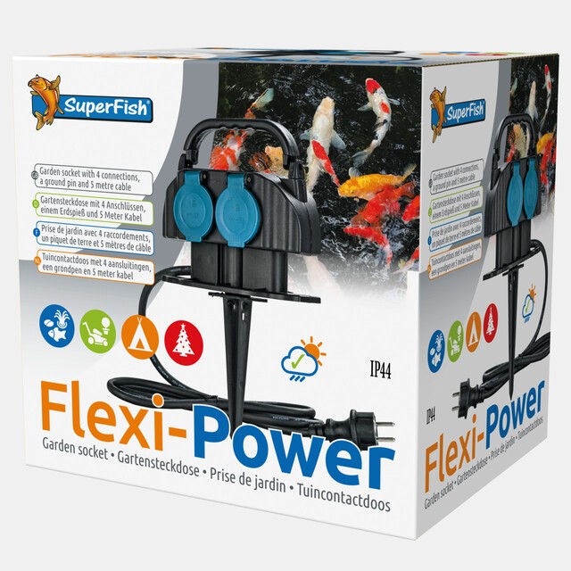 Flexi Power Rallonge 4 prises 8 mètres de câble Superfish